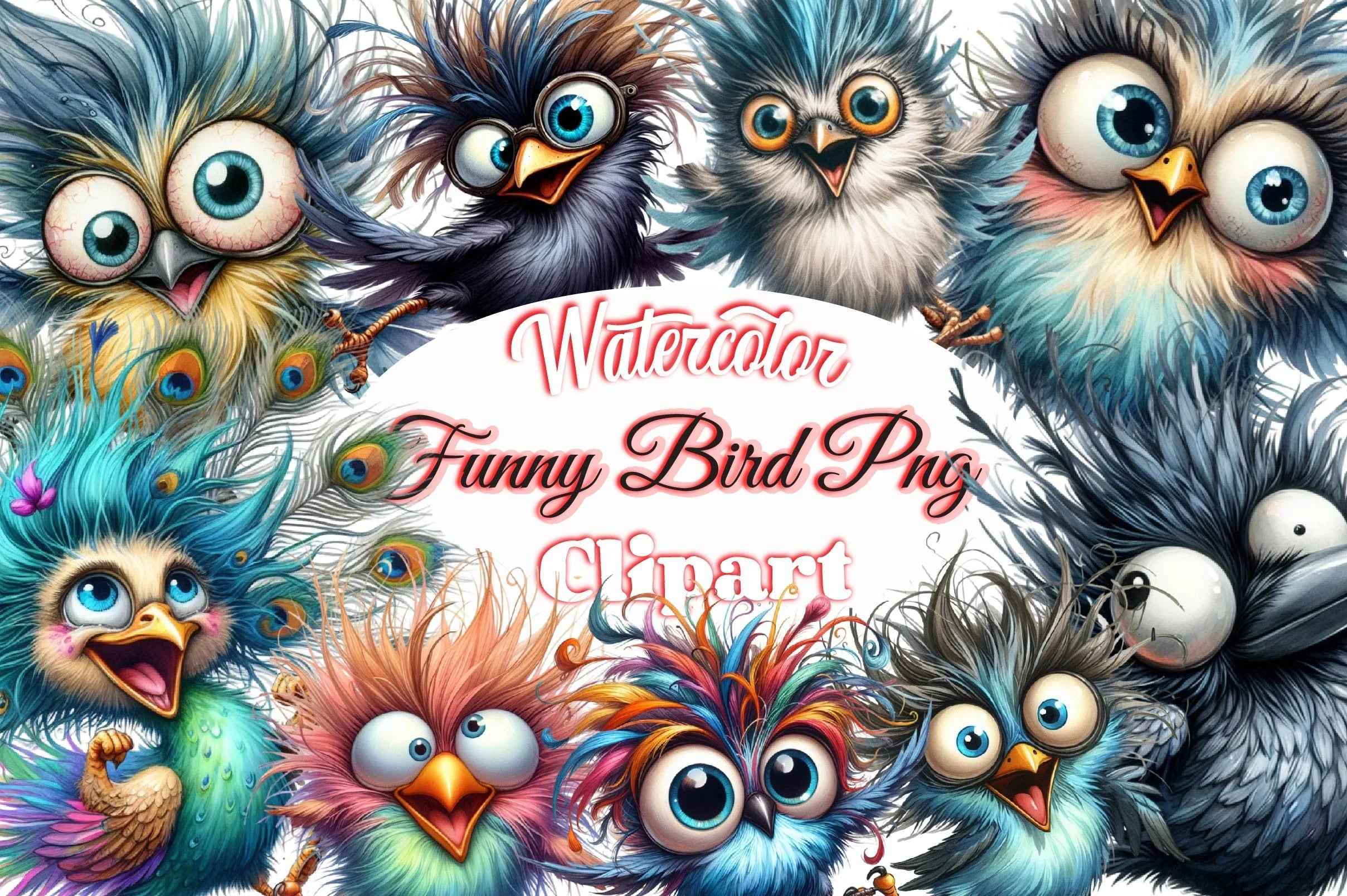 Funny Bird Funny Bird Clipart Bundle