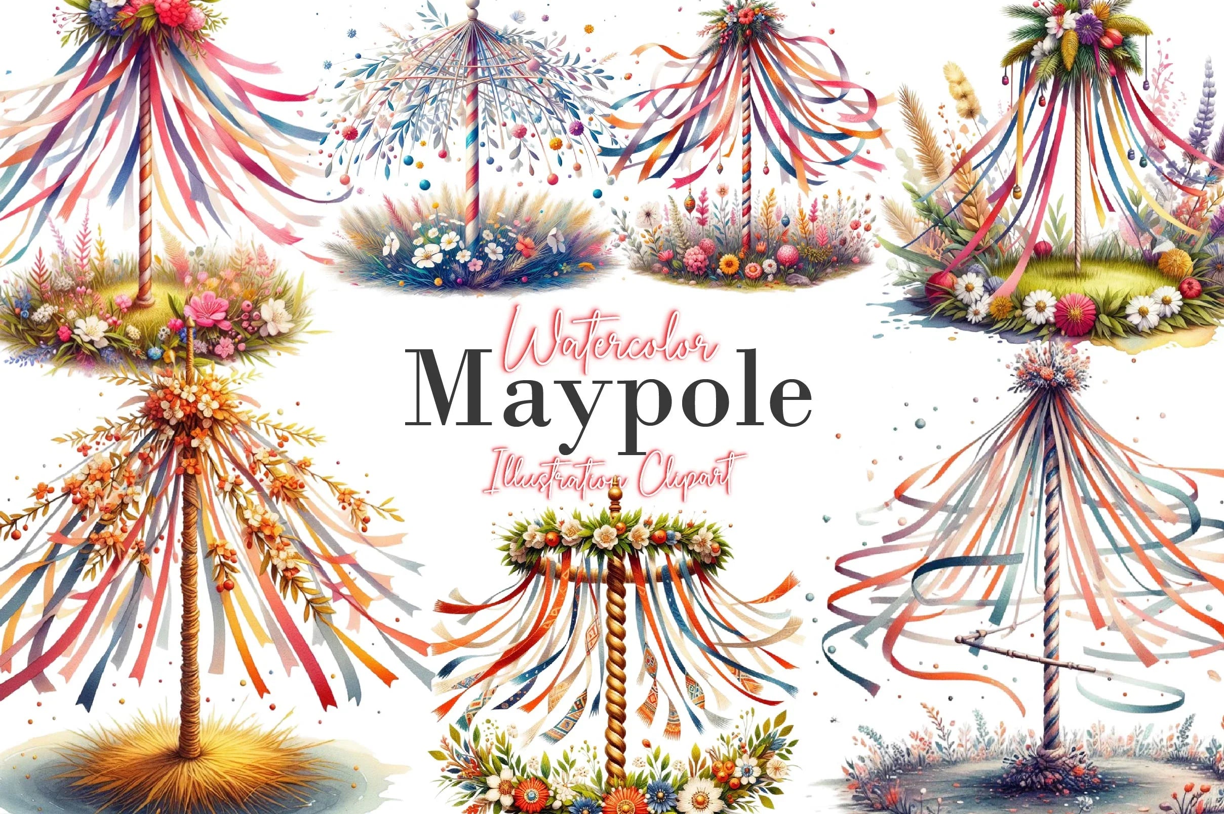 Maypole Clipart Bundle