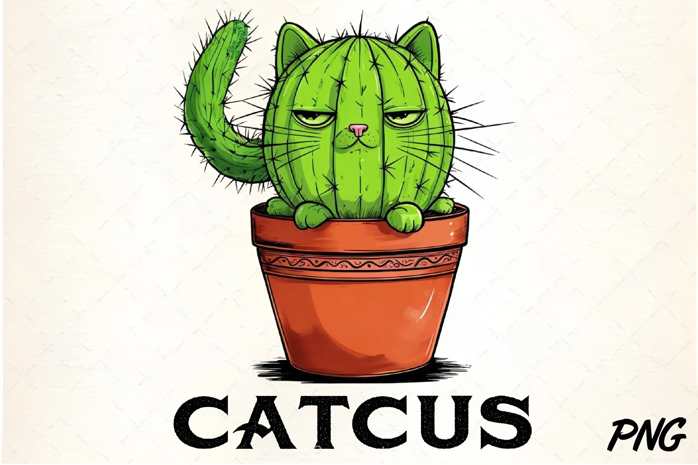Catcus Funny Cactus Cat Clipart Bundle