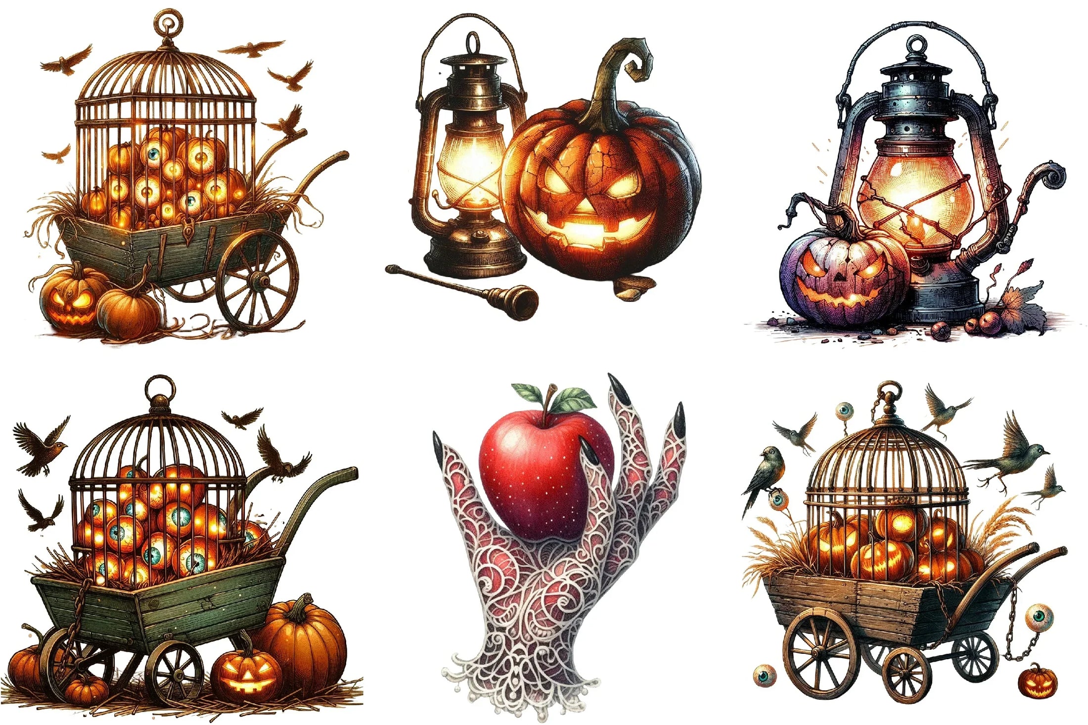 Antique Halloween Clipart Bundle