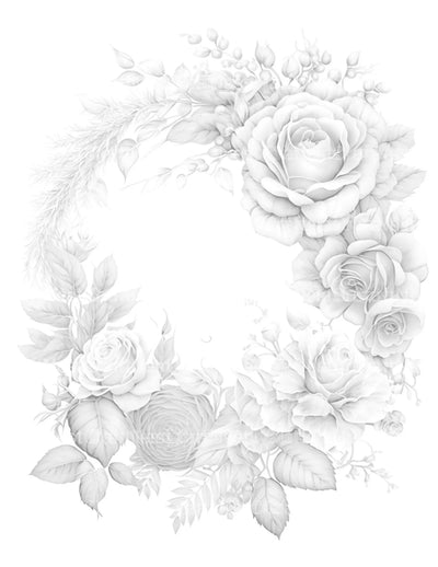 Rose Flower Coloring Book