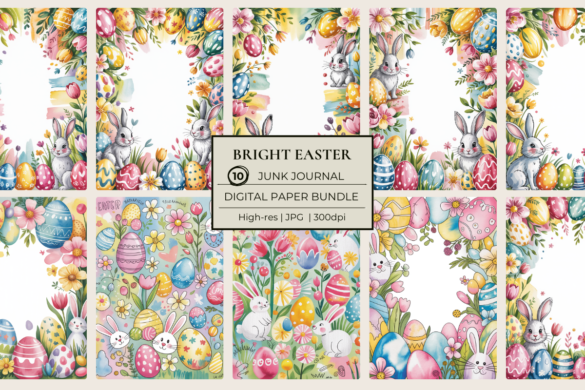 Bright Easter Junk Journal Papers