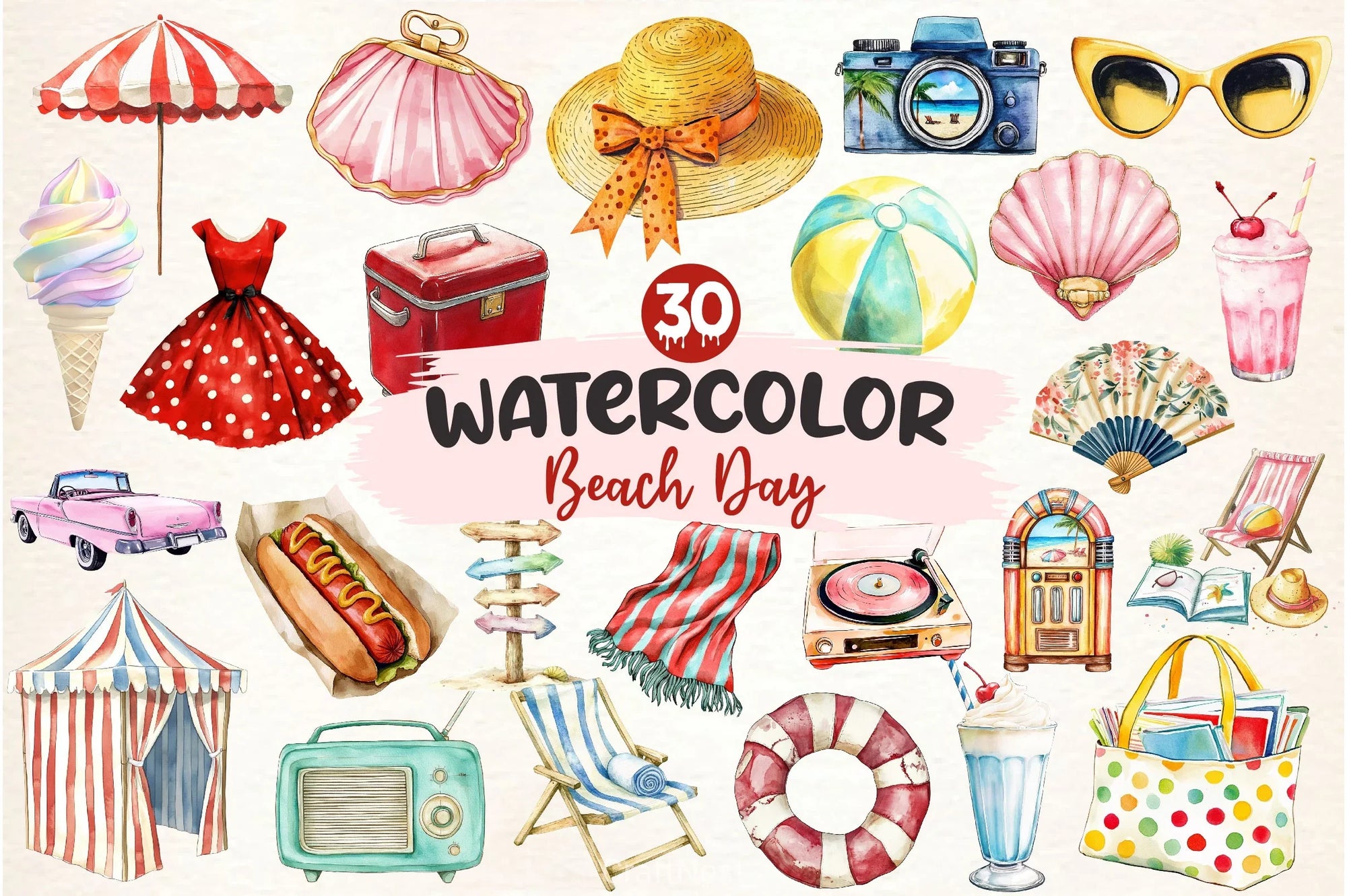 Beach Clipart Collection | Summer Designs
