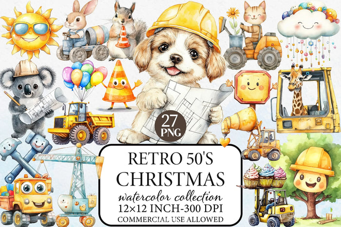 Cute Construction Clipart Bundle