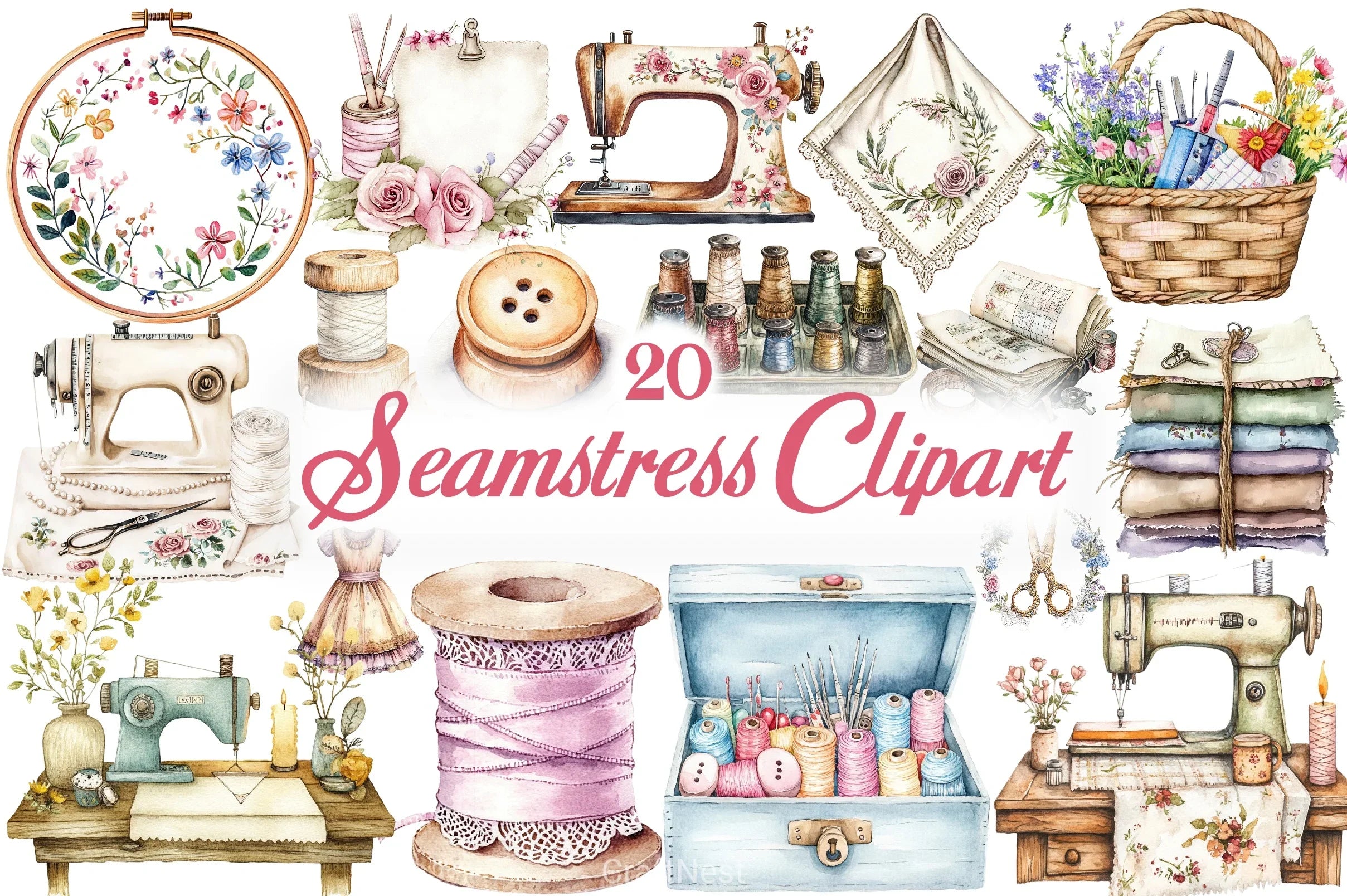 Seamstress Clipart Bundle