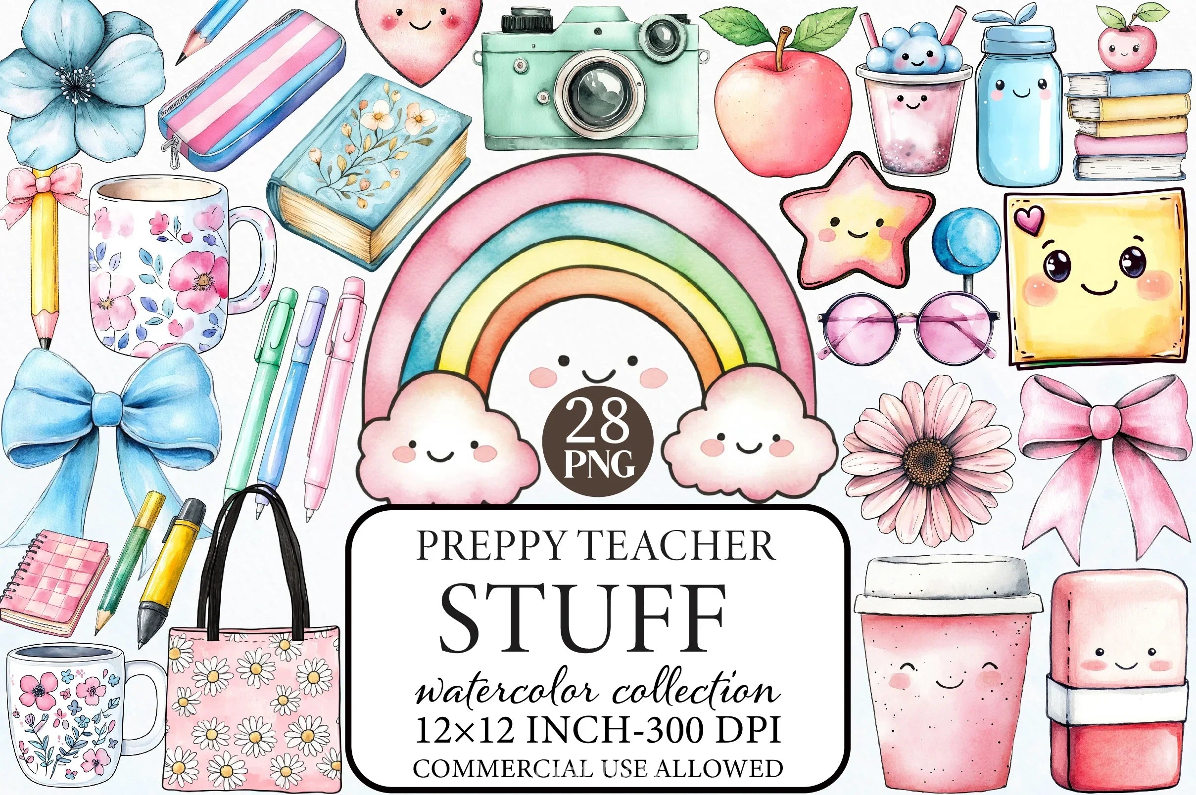 Preppy Teacher Clipart Bundle
