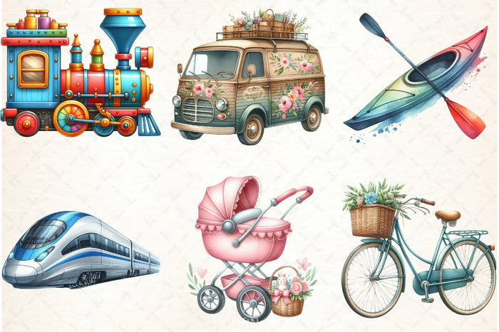 Transportation Clipart Bundle