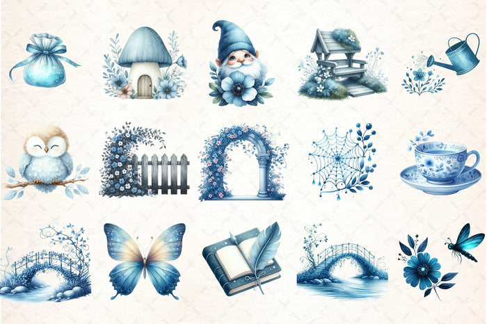 Blue Fairy Clipart Bundle