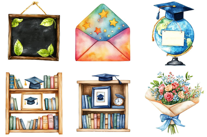 Graduation Set Clipart Bundle