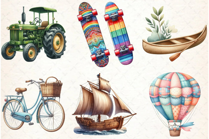 Transportation Clipart Bundle