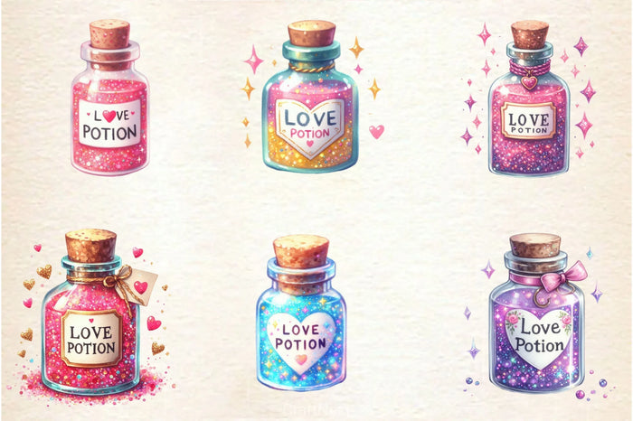 Valentine Potions Clipart Bundle