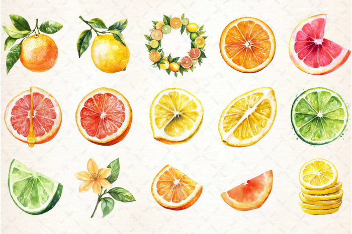 Citrus Fruit Clipart Bundle