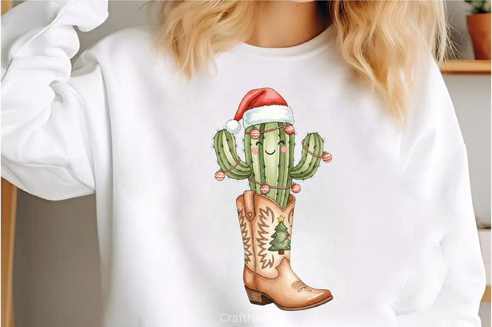 Cowboy Boots Christmas Clipart Bundle