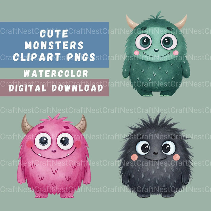 Monsters Cute Clipart Bundle