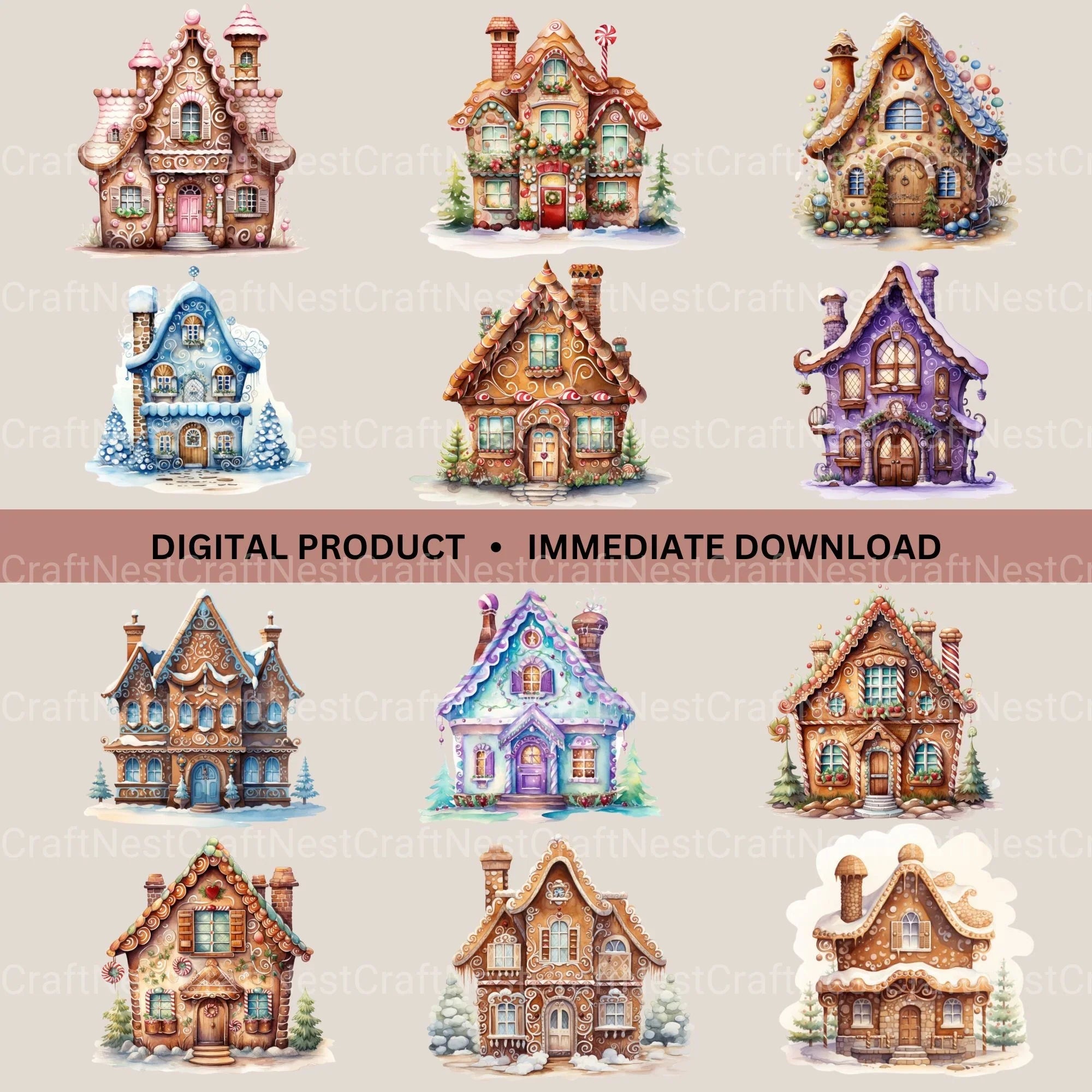 Gingerbread House Clipart Bundle 2
