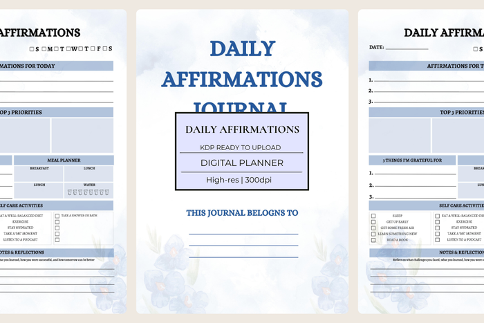 Daily Affirmations Journal KDP Planner