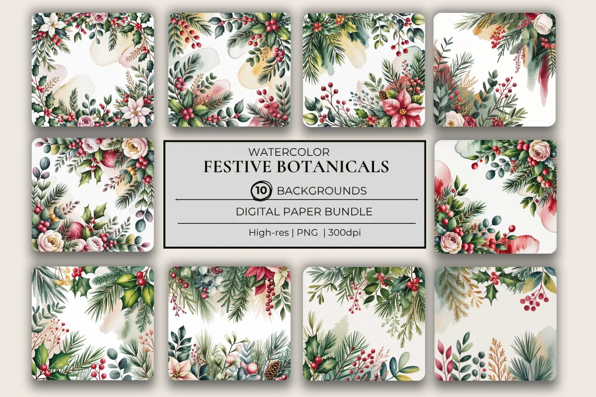 Festive Botanicals Background Papers