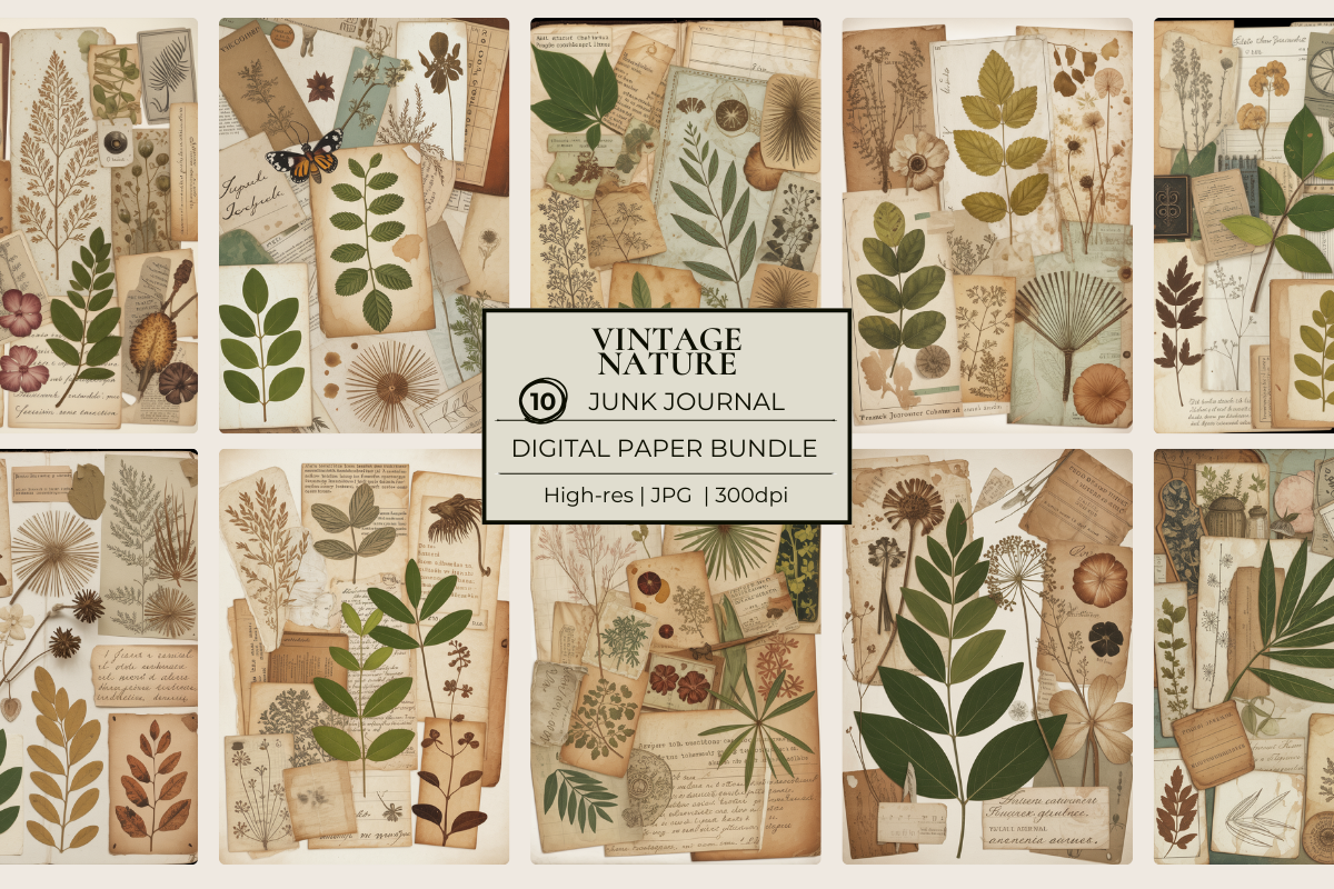 Vintage Nature Junk Journal Papers