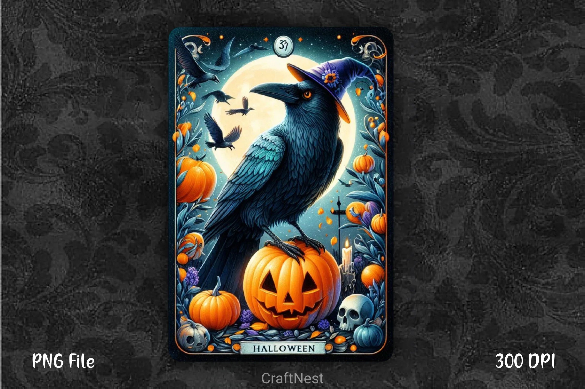 Raven Bird Tarot Card Clipart Bundle