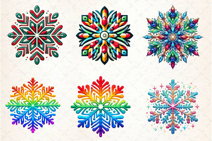 Christmas Snowflake Clipart Bundle