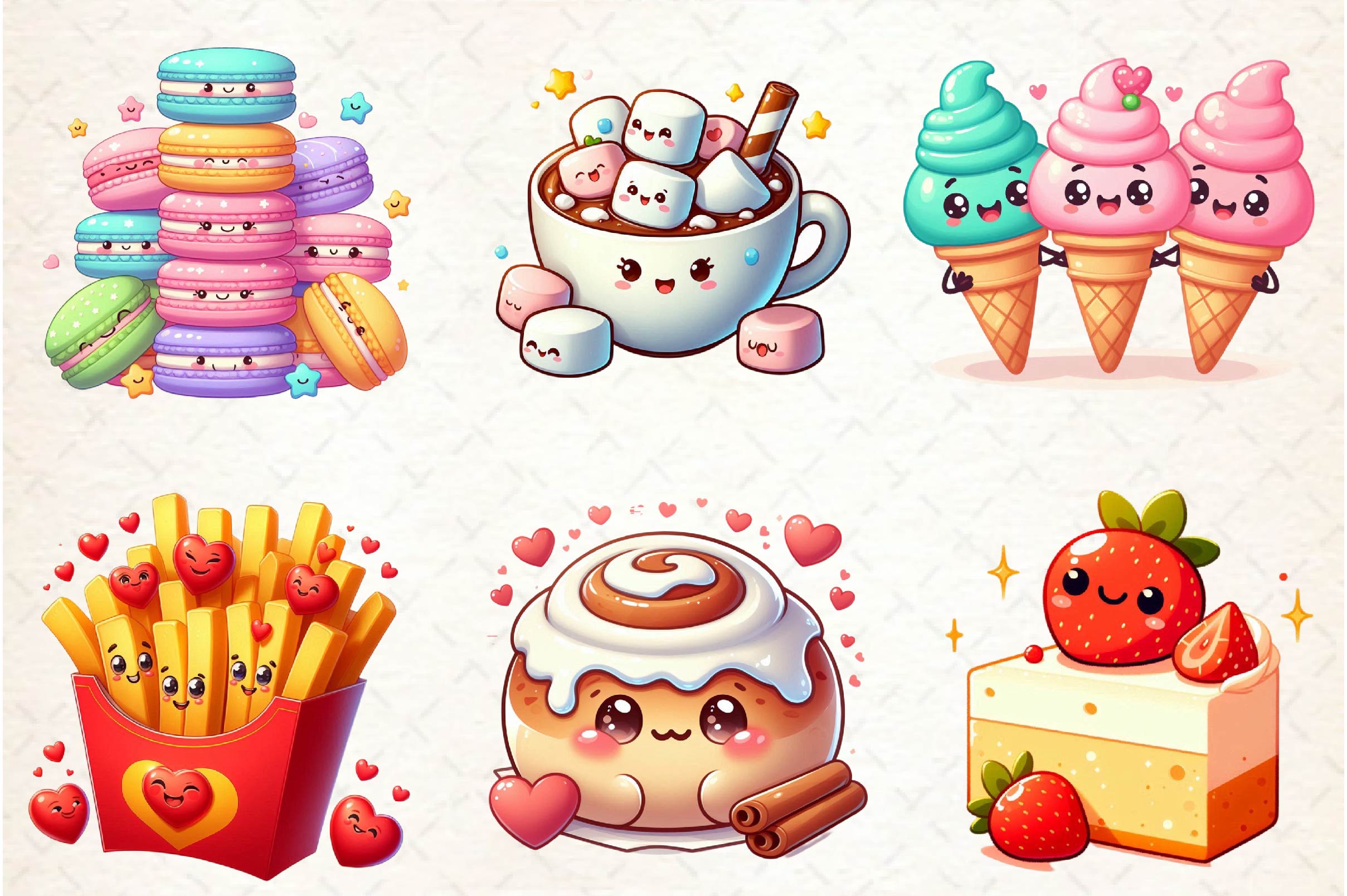 Cute Junk Food Clipart Bundle