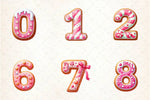 Pink Christmas Gingerbread Alphabet Clipart Bundle