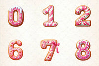 Pink Christmas Gingerbread Alphabet Clipart Bundle