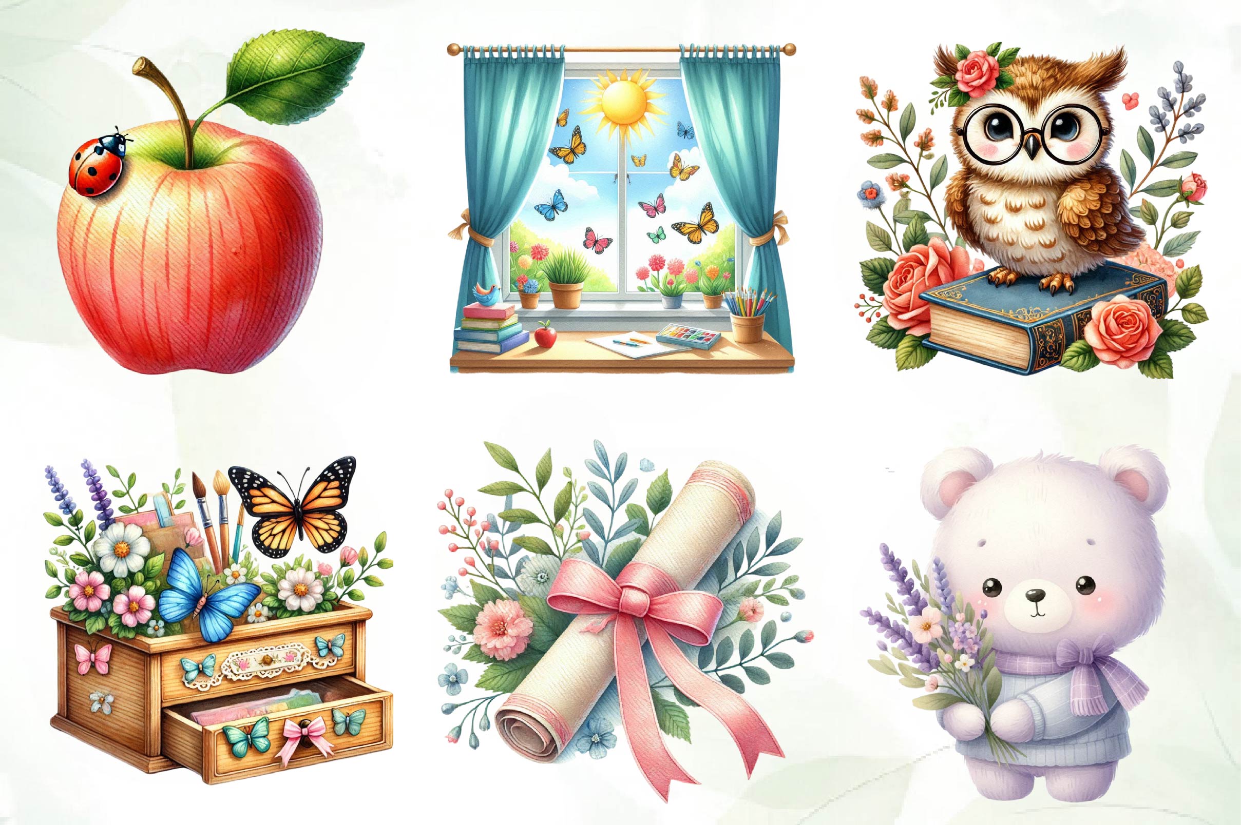 Spring School Clipart Bundle