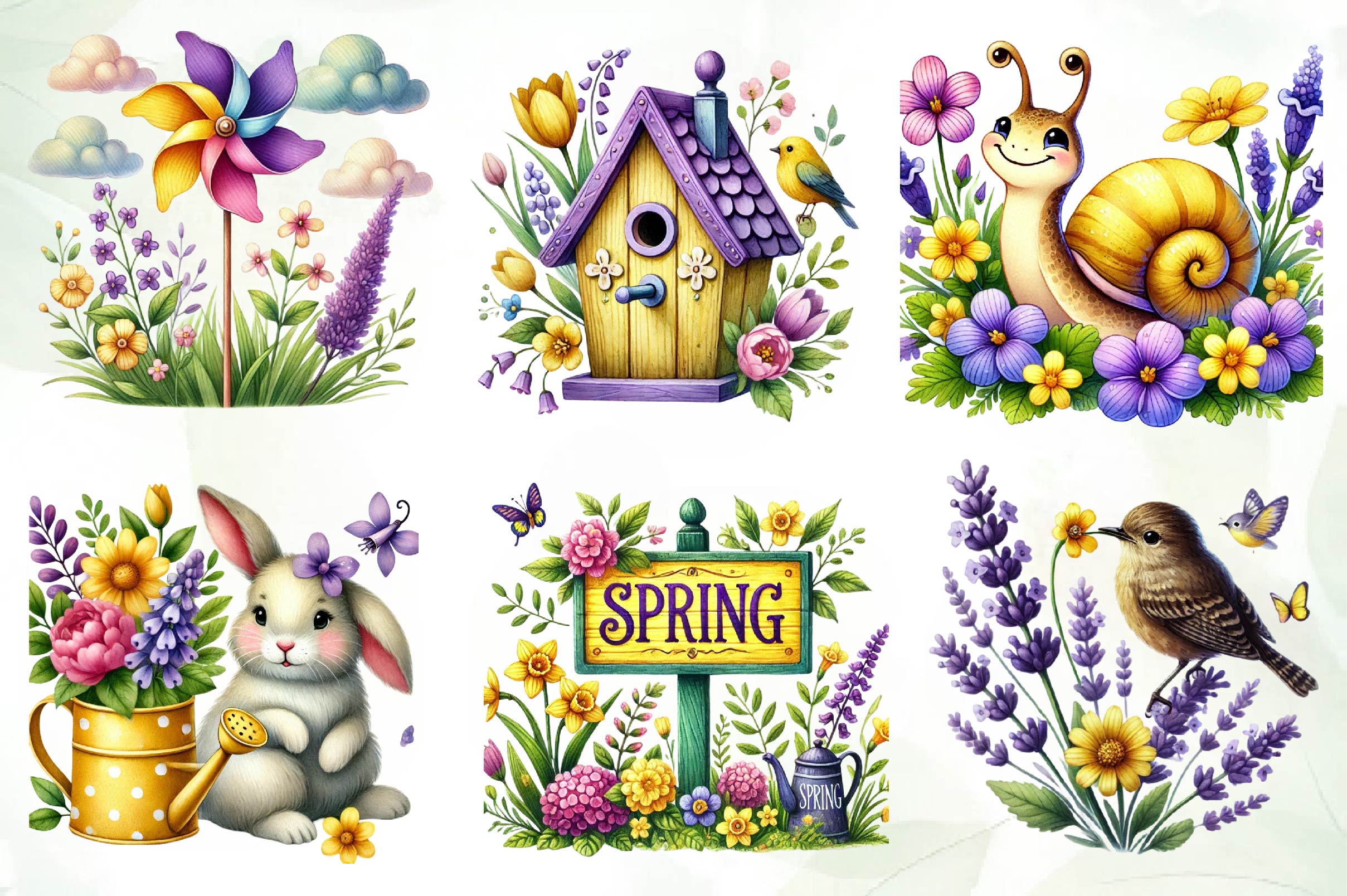 Spring Garden Clipart Bundle