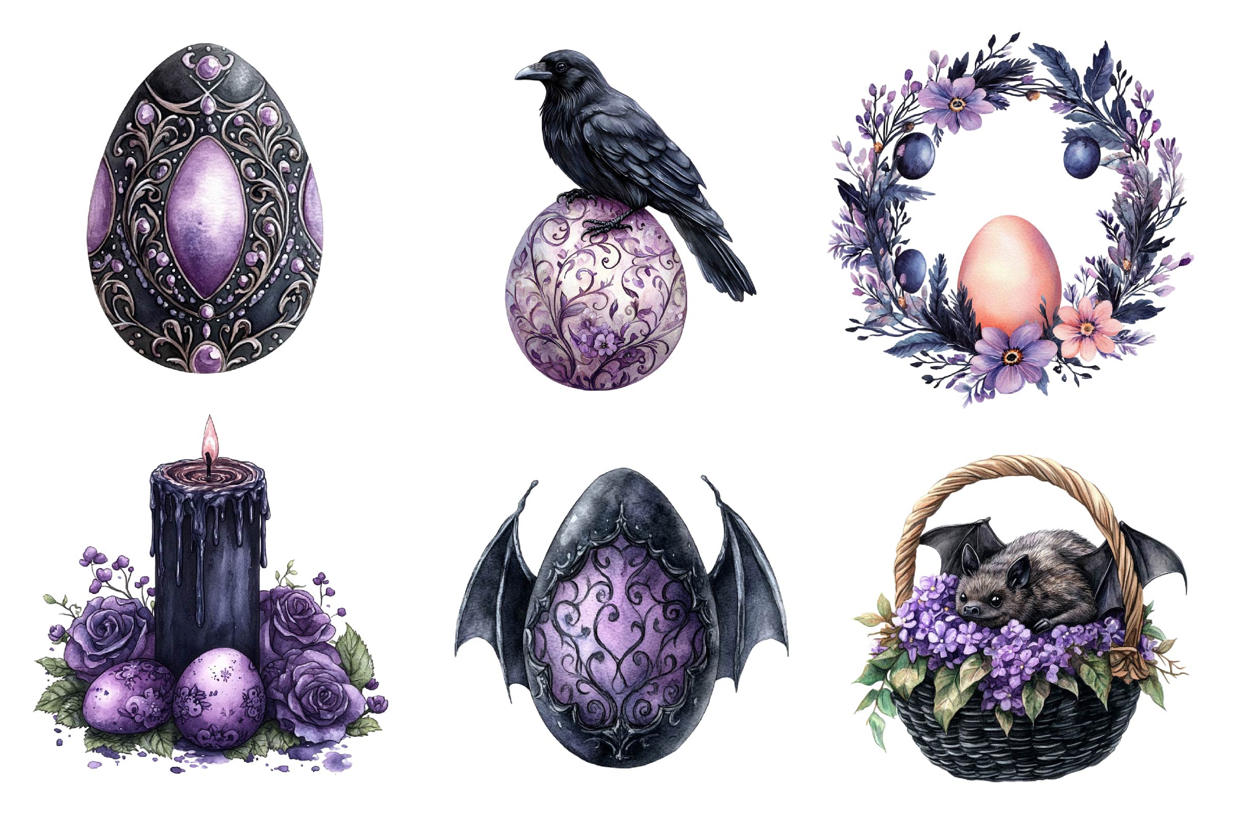 Gothic Easter Clipart Bundle