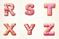 Pink Christmas Gingerbread Alphabet Clipart Bundle