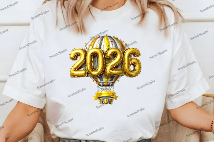 2026 New Year Balloons Clipart Bundle