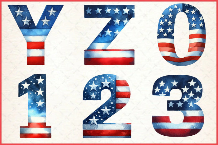 4th of July Alphabet Clipart Bundle