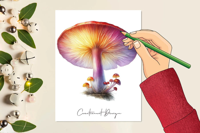 Pastel Mystic Mushroom Clipart Bundle