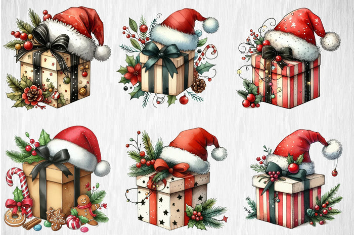 Christmas Gift Box Clipart Bundle