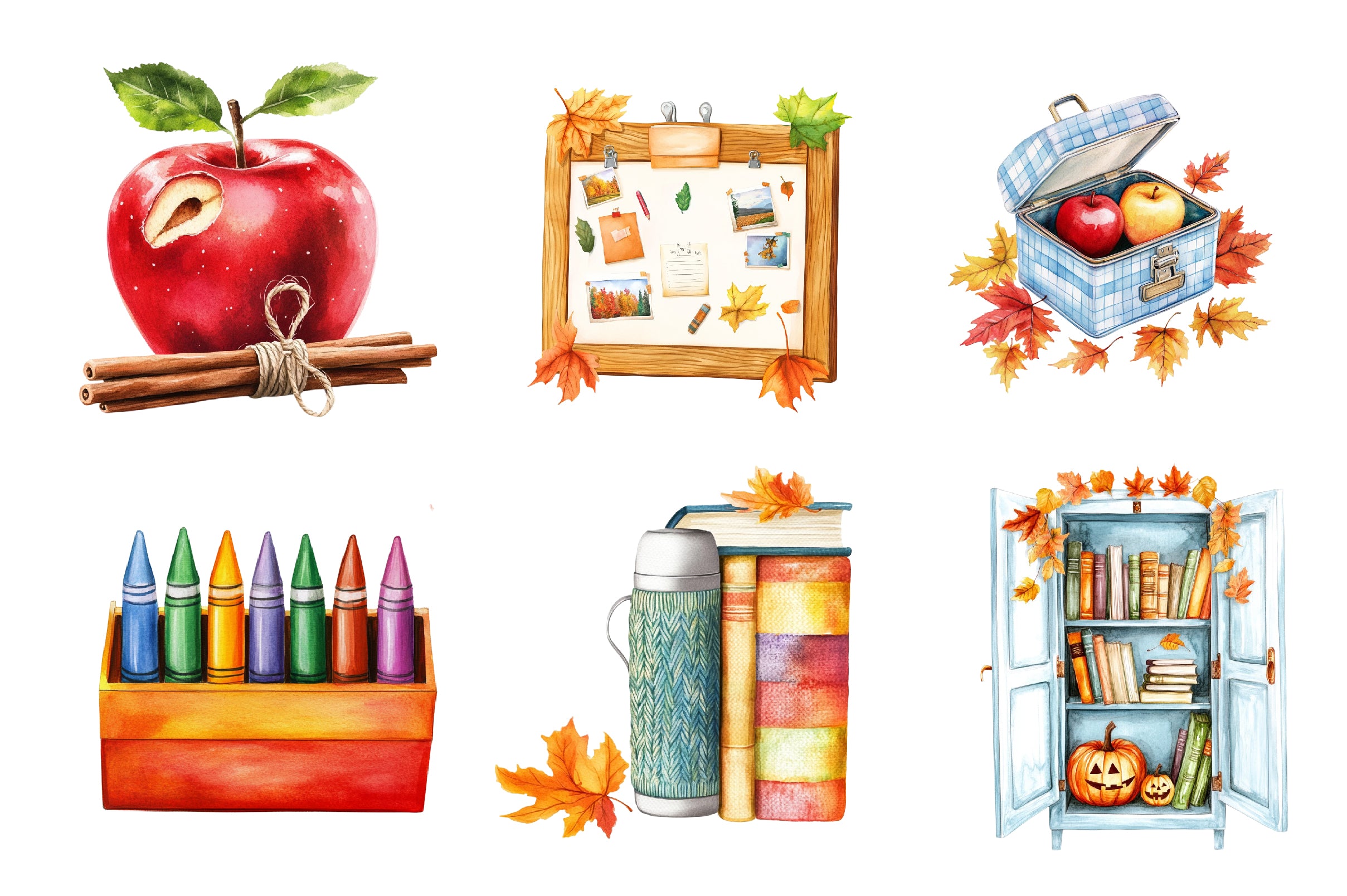 Autumn Back To School Clipart Bundle