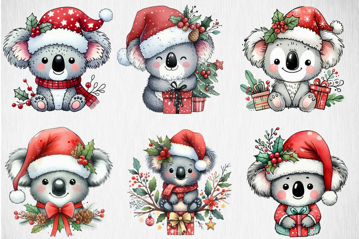 Christmas Koala Clipart Bundle