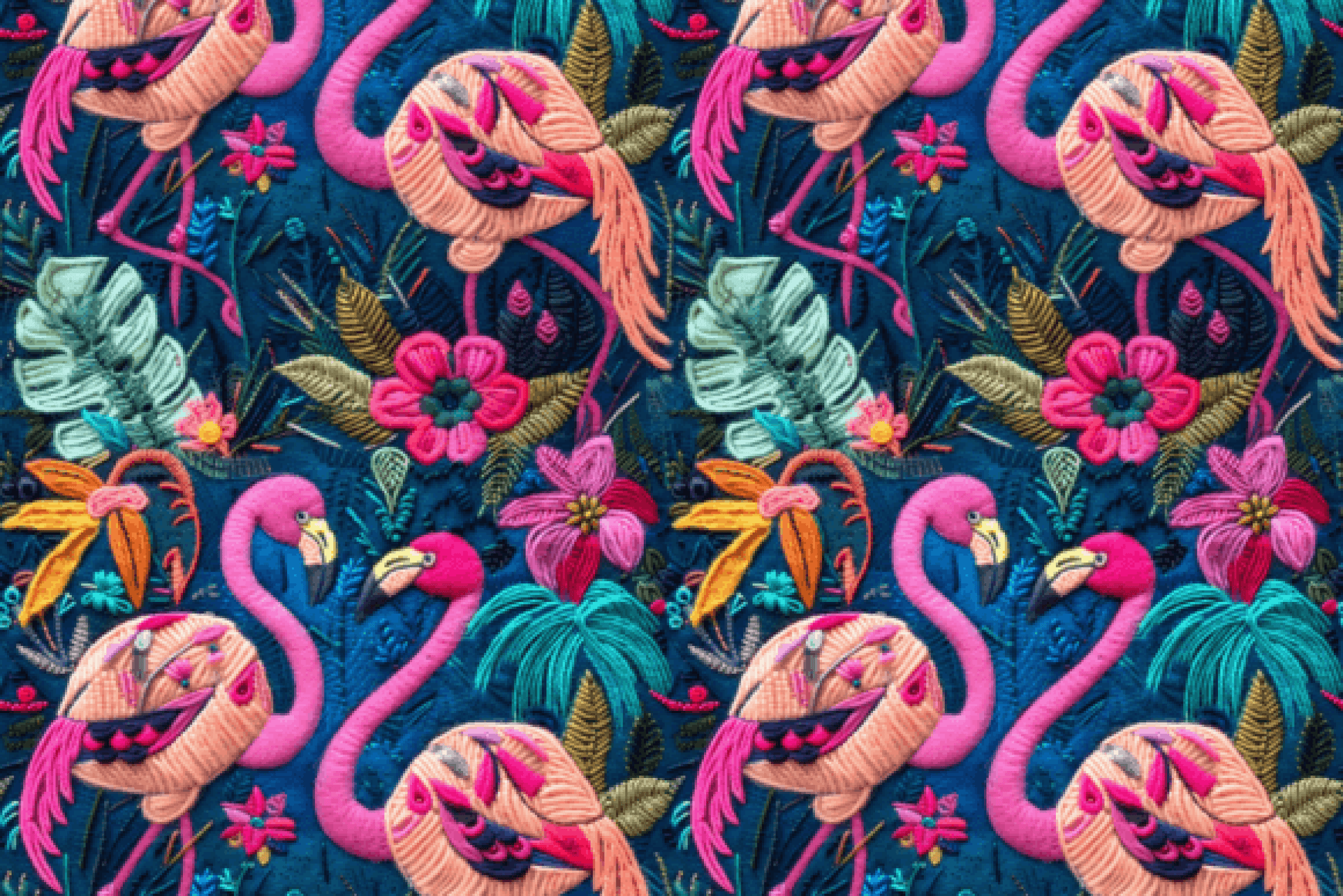 3D Flamingo Seamless Digital Paper