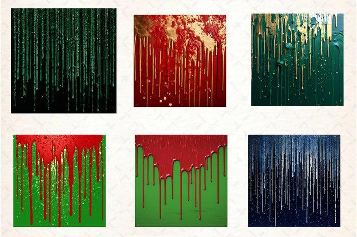 Christmas Dripping Glitter Digital Paper