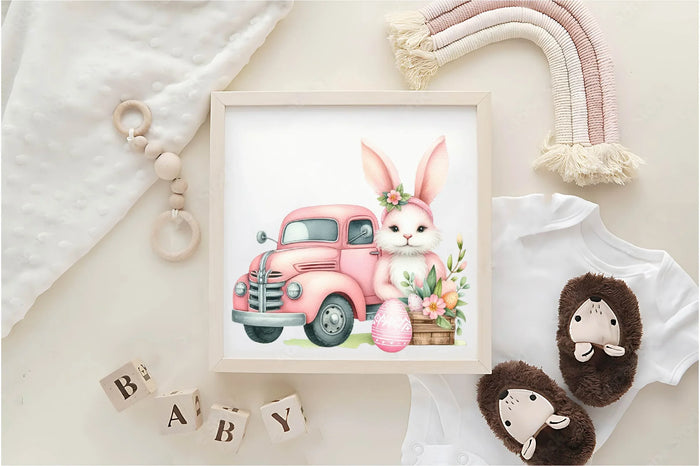 Easter Bunny Truck Clipart Bundle