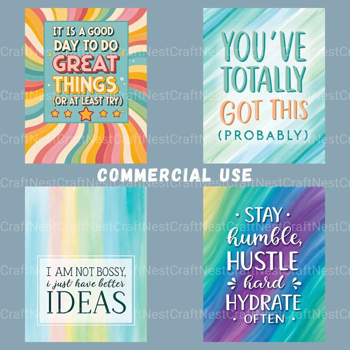 Positive Affirmations Clipart Bundle