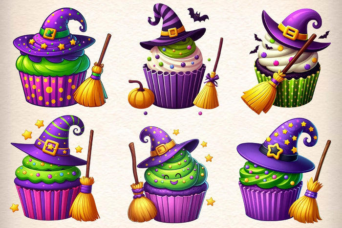 Halloween Cupcake Clipart Bundle
