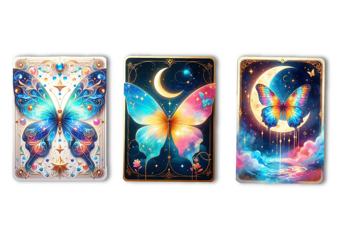 Magic And Celestial Butterfly Tarot Card Clipart Bundle