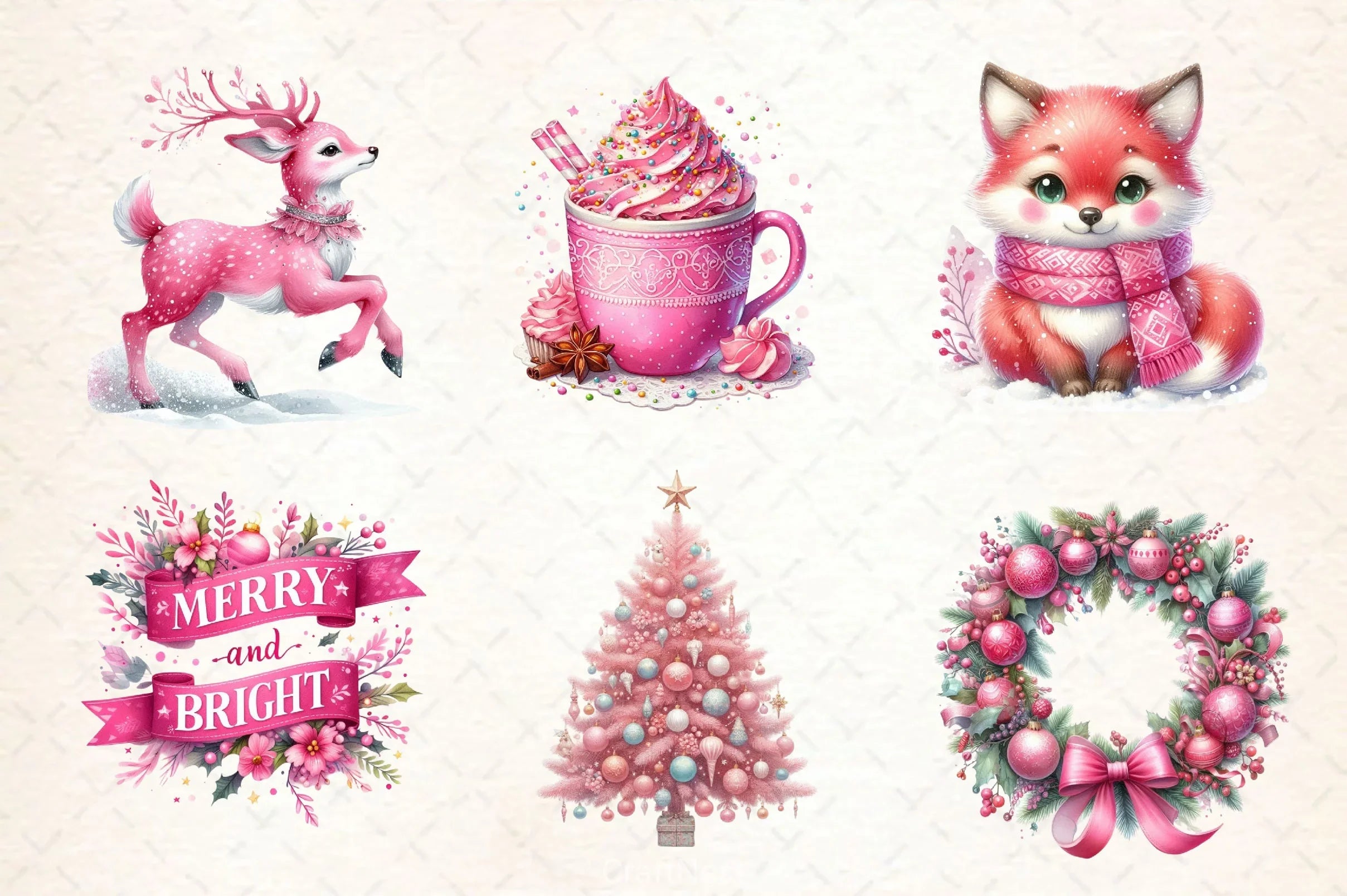 Retro Christmas Clipart Bundle