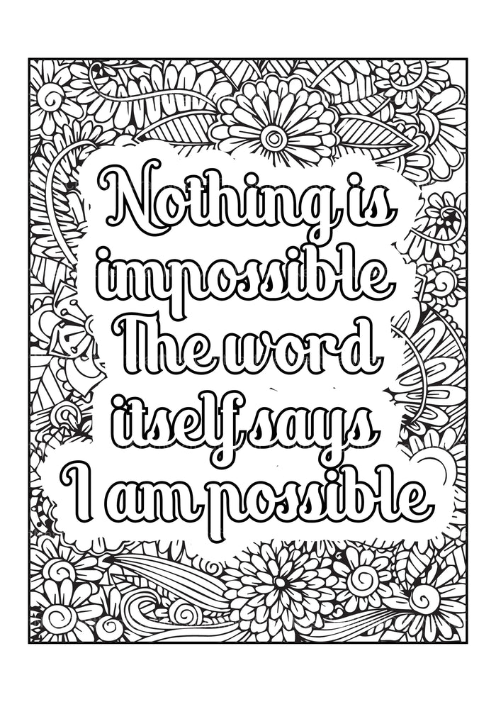 Motivational Quotes Coloring Book