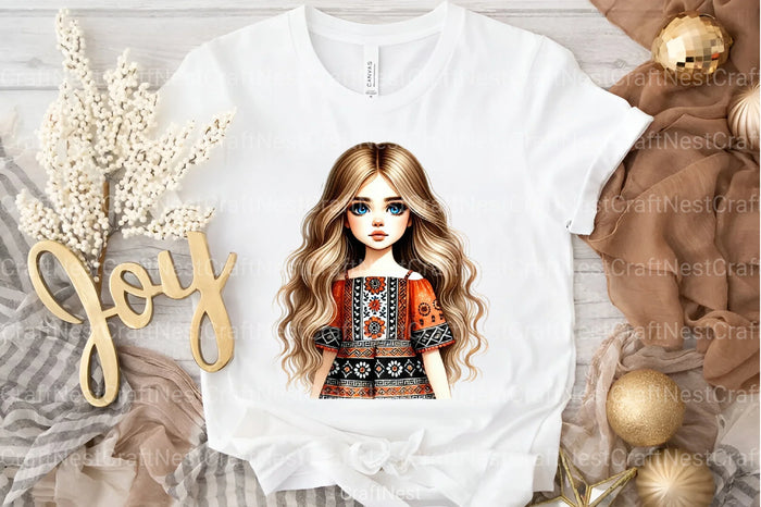 Caucasian Girl Clipart Bundle