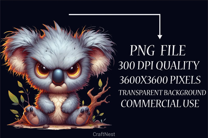 Angry Koala Clipart Bundle