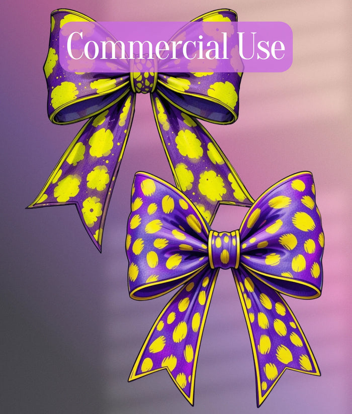 Neon Leopard Print Bow Clipart Bundle