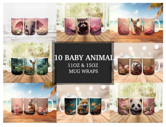 Baby Animal Mugs | Cute Mug Wrap Collection