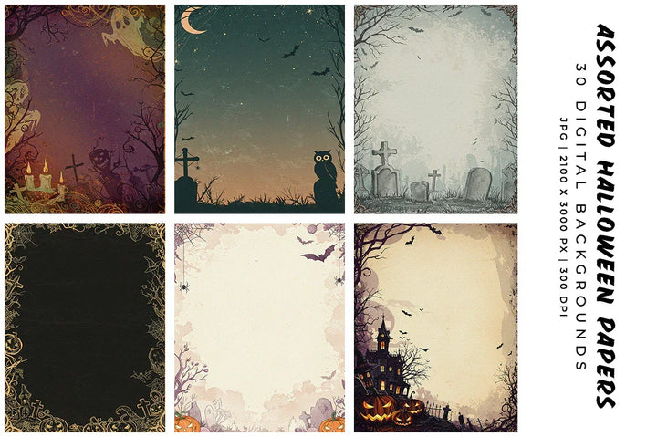 Halloween Digital Papers Collection | CraftNest